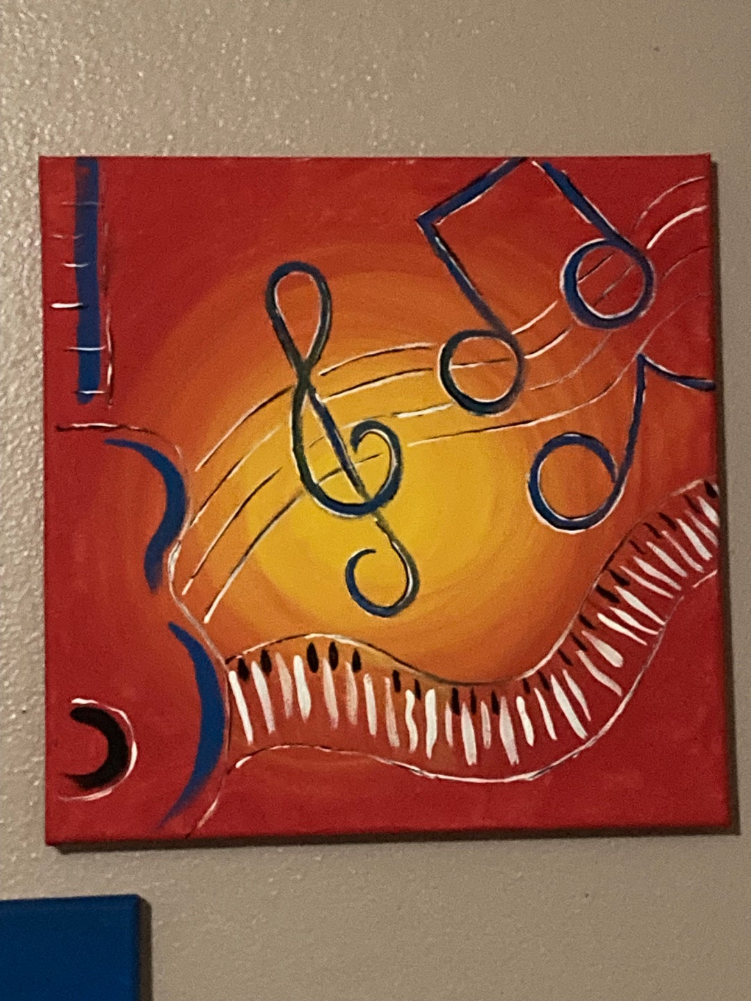 Music Feeds the Soul Acrylic Painting 12 X 12 - Etsy