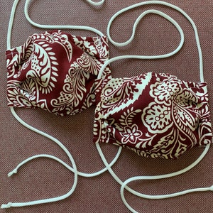 Maroon Paisley Face Mask With Filter - Etsy