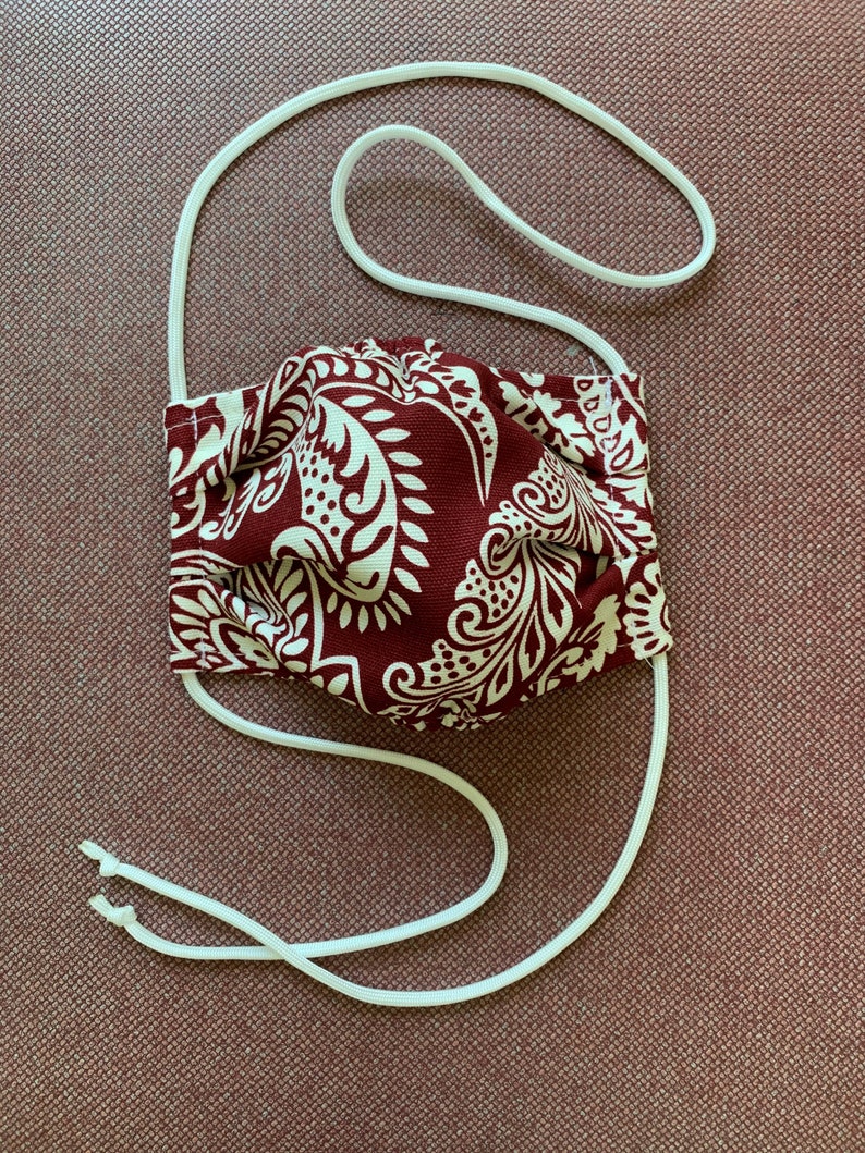 Maroon Paisley Face Mask With Filter - Etsy