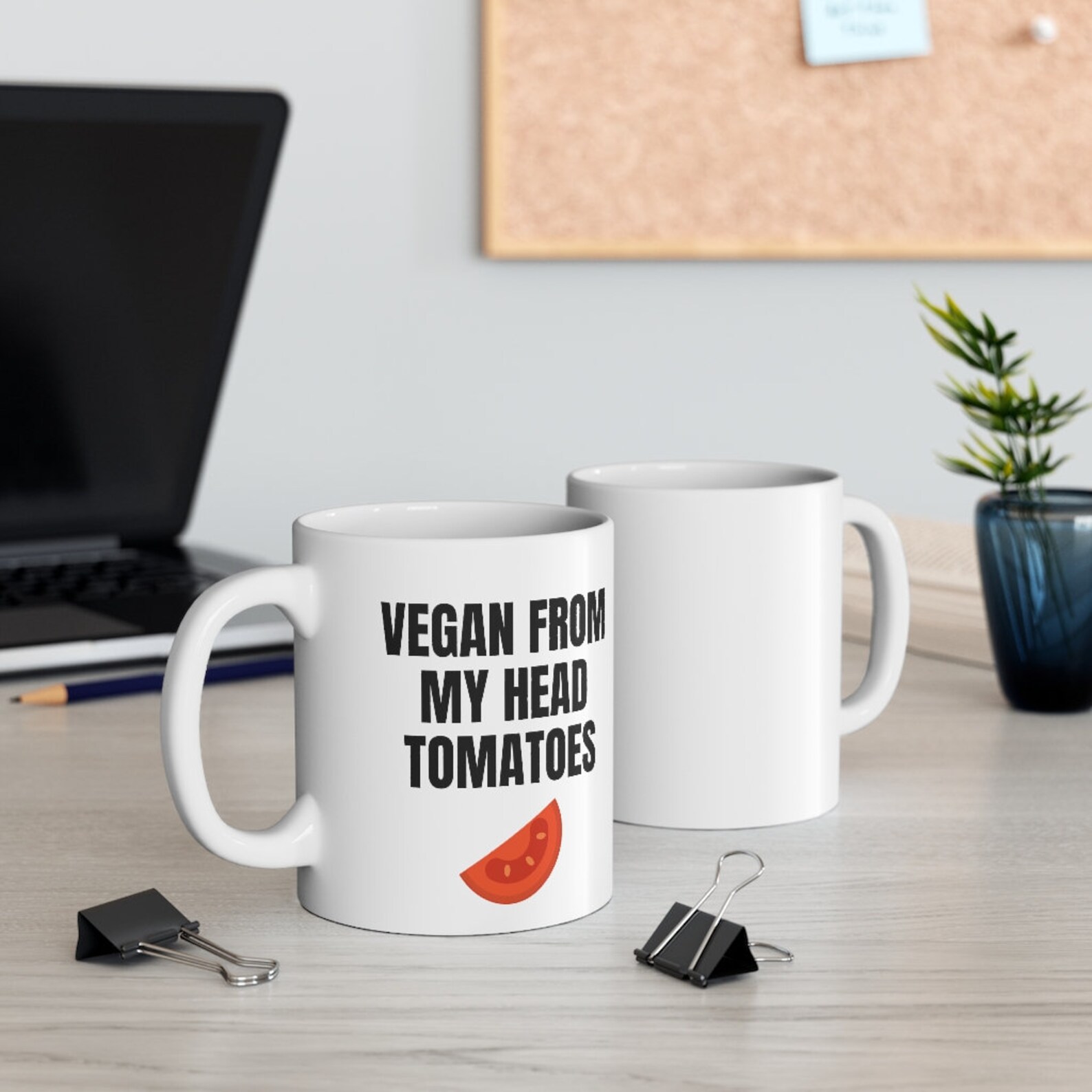 Cute Vegan Gift Coffee Mug Vegan From My Head Tomatoes | Etsy