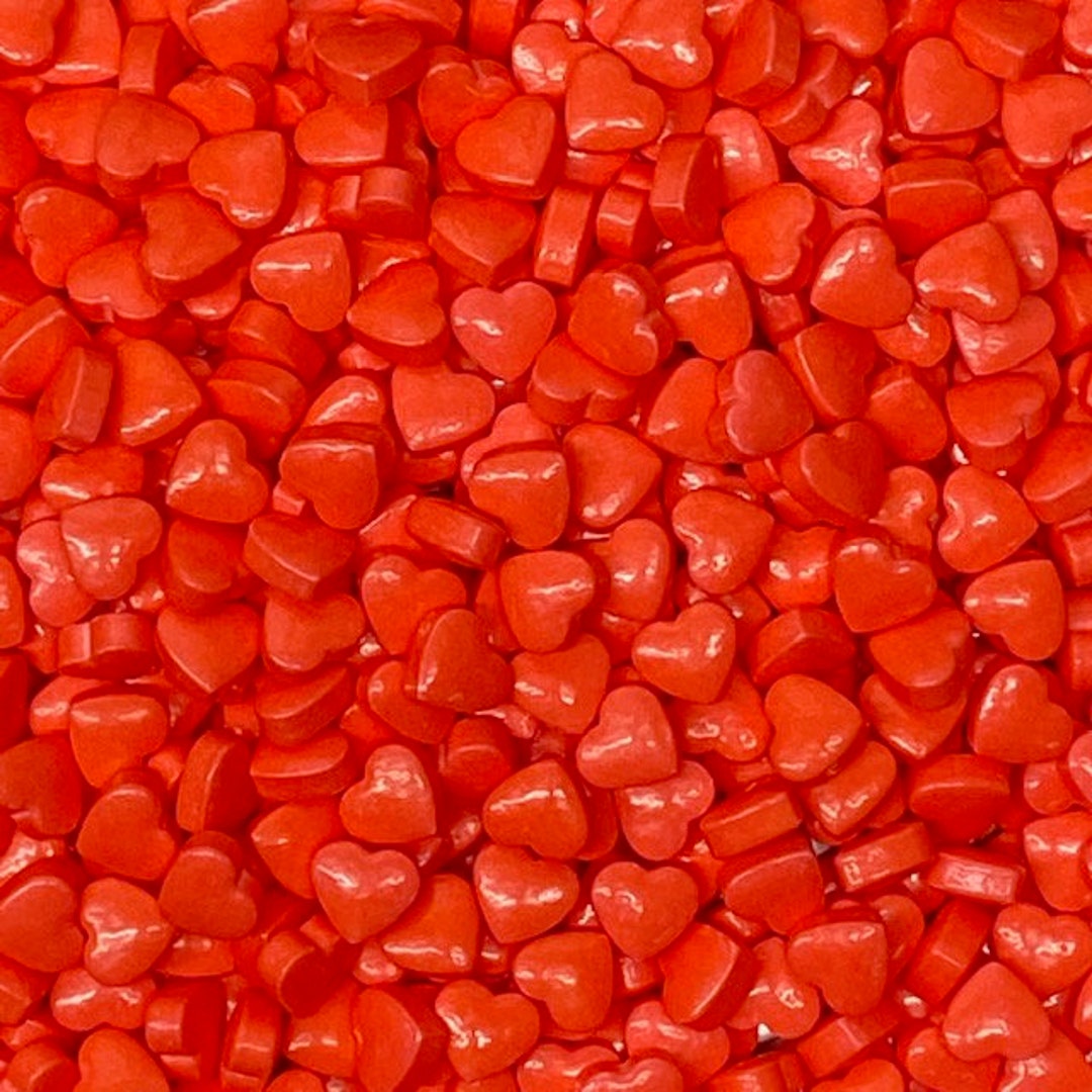 Red Hearts Candy Sprinkles Candy Toppings - Etsy