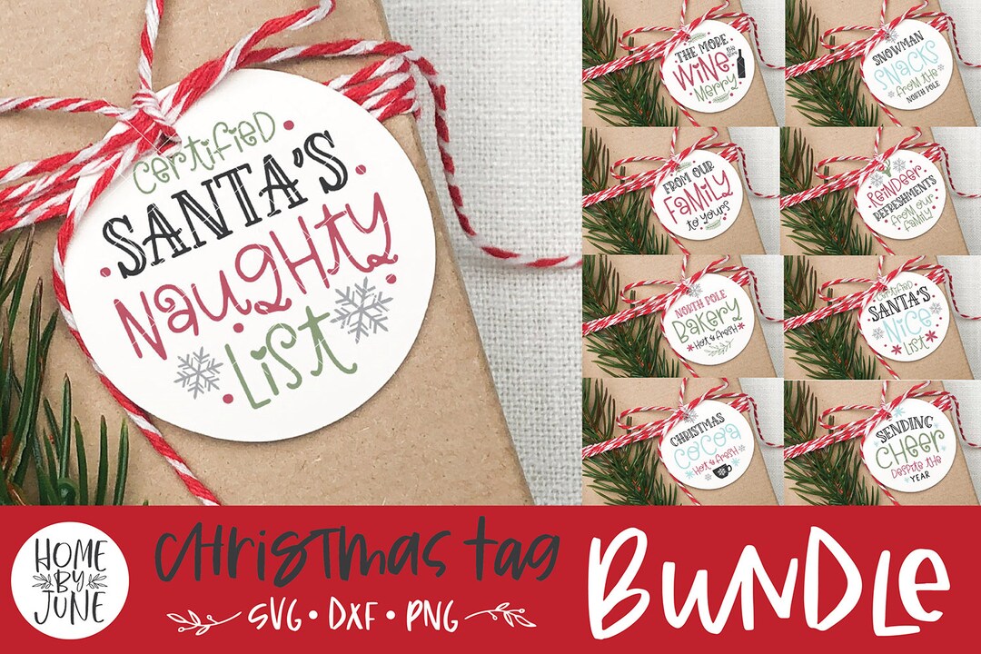 PRINTABLE TAG Bundle - Svg, Dxf, Png, Jpg, Printable Christmas Tags ...