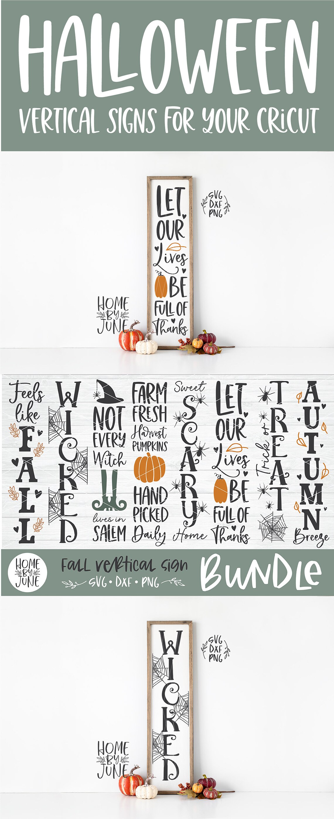 DIGITAL FILES Svg Dxf Png Fall Vertical Sign Bundle - Etsy
