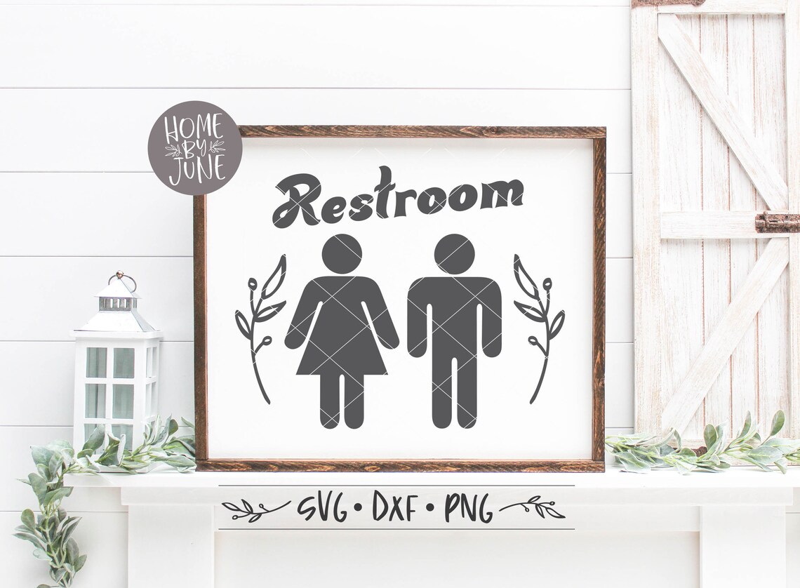 DIGITAL FILES Svg Dxf Png restroom Modern - Etsy