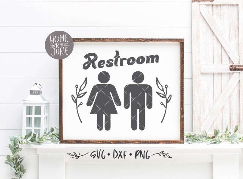 DIGITAL FILES Svg Dxf Png restroom Modern - Etsy