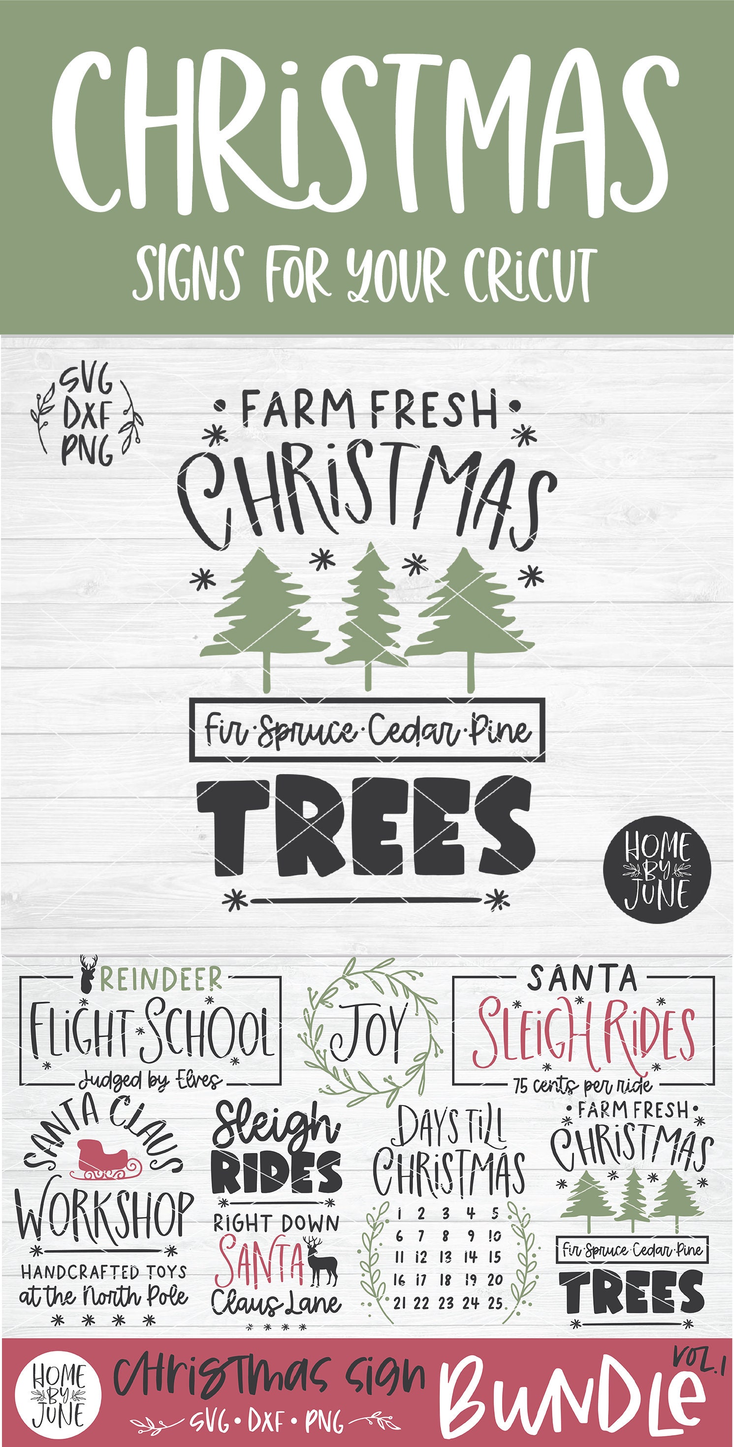 DIGITAL FILES Svg Dxf Png Christmas Sign Bundle Vol. 1 - Etsy