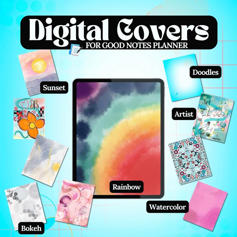 Digital Notebook Covers for Good Notes Planner 10 Different Designs - Etsy