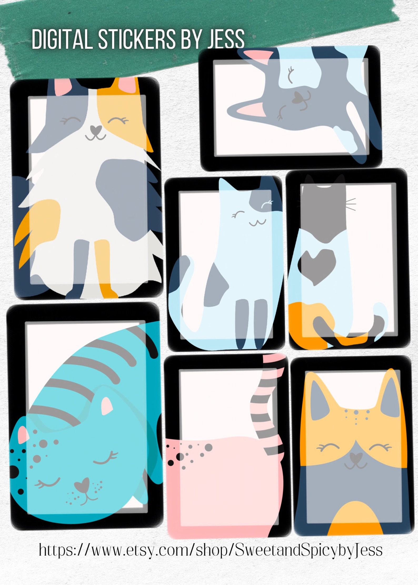 CAT Digital Stickers for Goodnotes Planner or CAT Bujo, Cat Planner ...