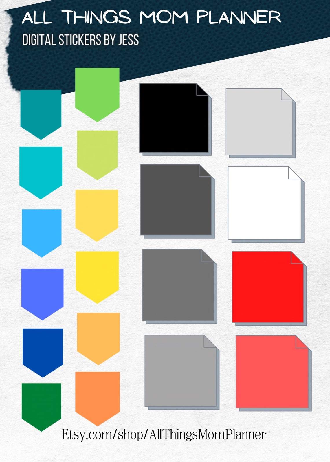 Goodnotes Essential Basic Shape Icon Stickers, Pre-cropped, Mom Digital ...