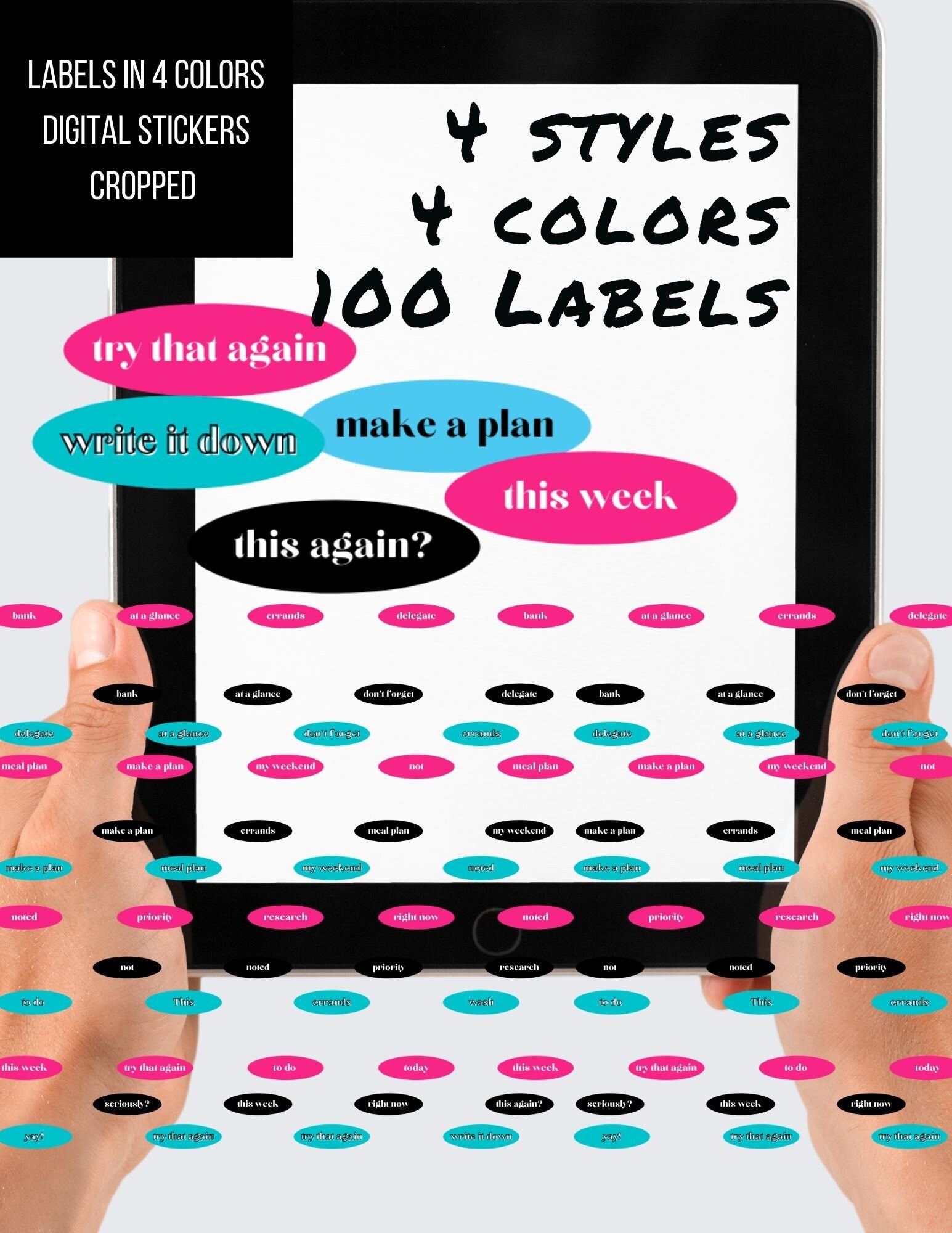 Pre-cropped Digital Life Planner MOM Life Sticker Set in - Etsy