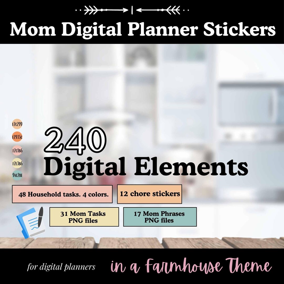 Essential MOM Stickers for Goodnotes Organize With Motherhood ...