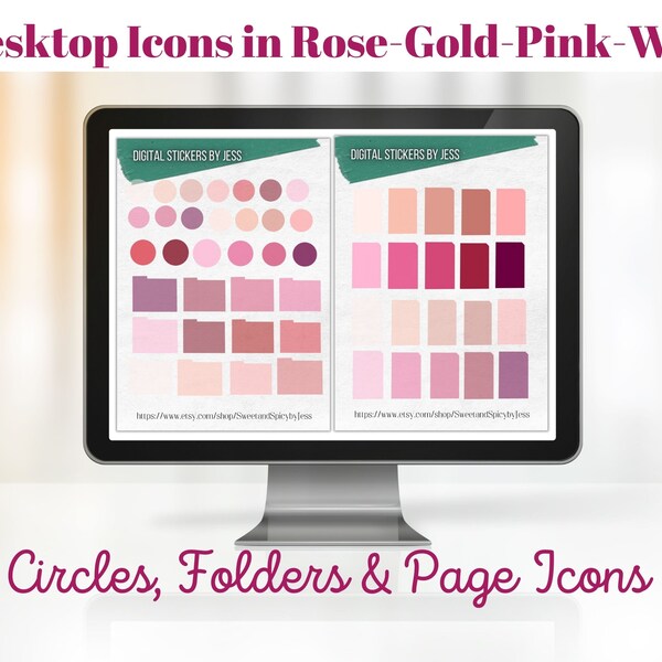 Rose Gold Desktop Icons - Etsy