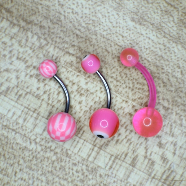Pink Belly Ring - Etsy