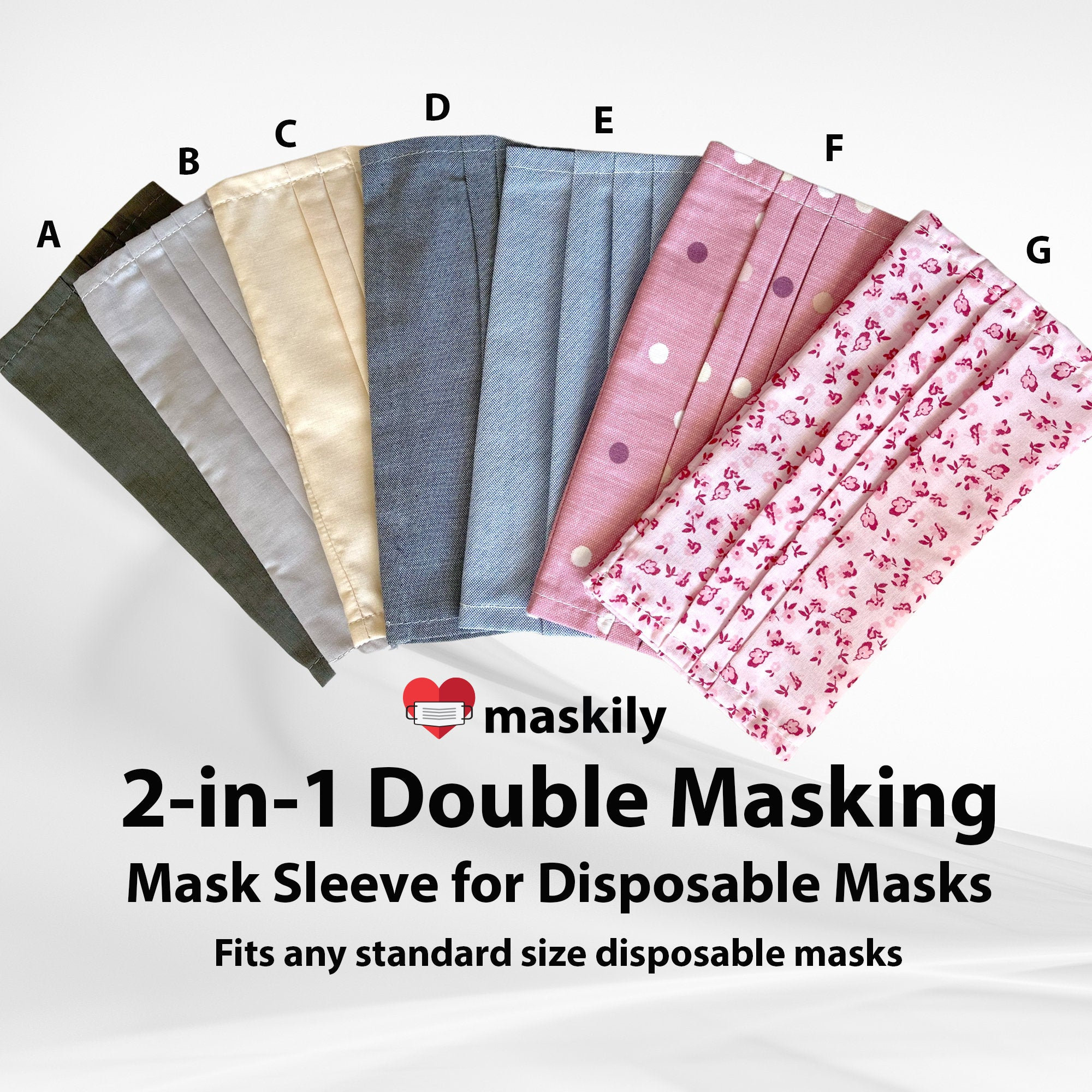 Double Masking - Mask Sleeve / Mask Cover Fits Standard Disposable ...