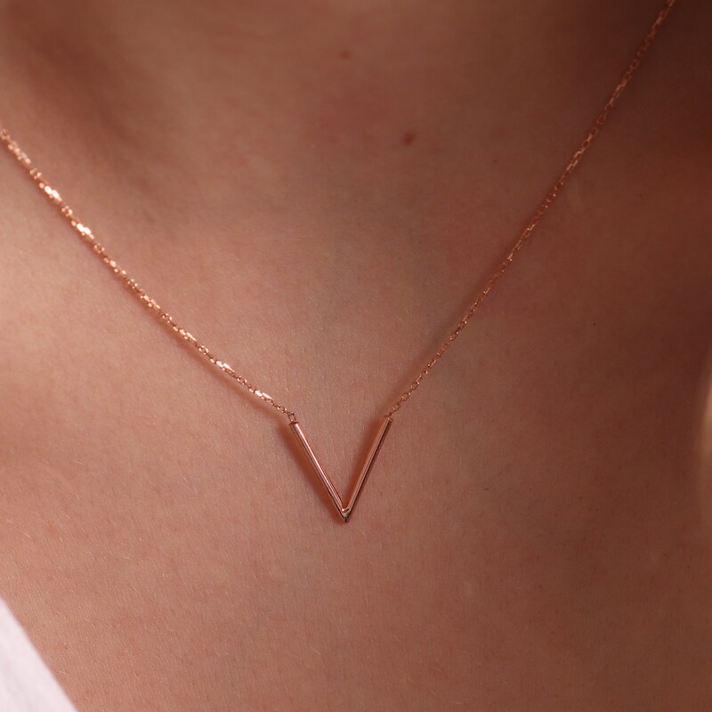 V Necklace - Etsy