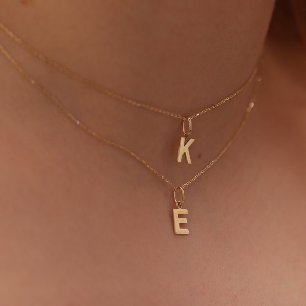 Gold Letter Necklace - Etsy