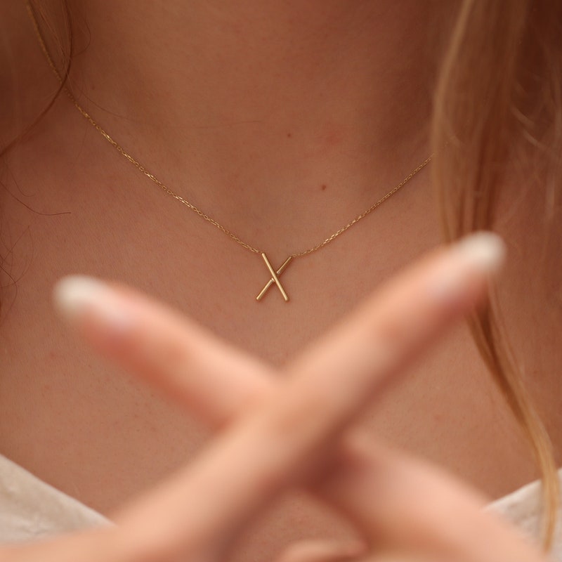 X Necklace - Etsy