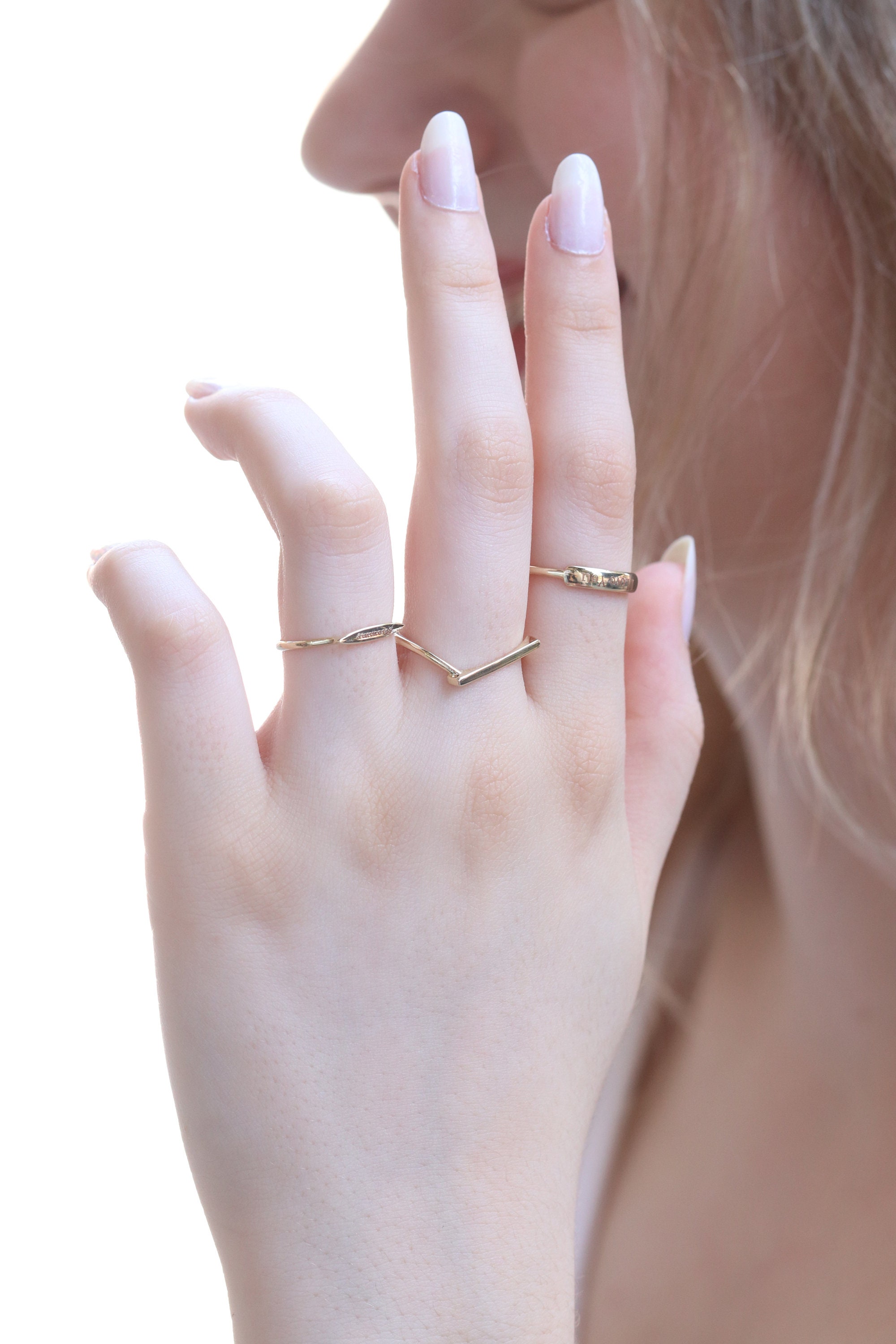 Handmade Flat Signet Ring / 14k & 18k Gold Signet Ring / Gold - Etsy