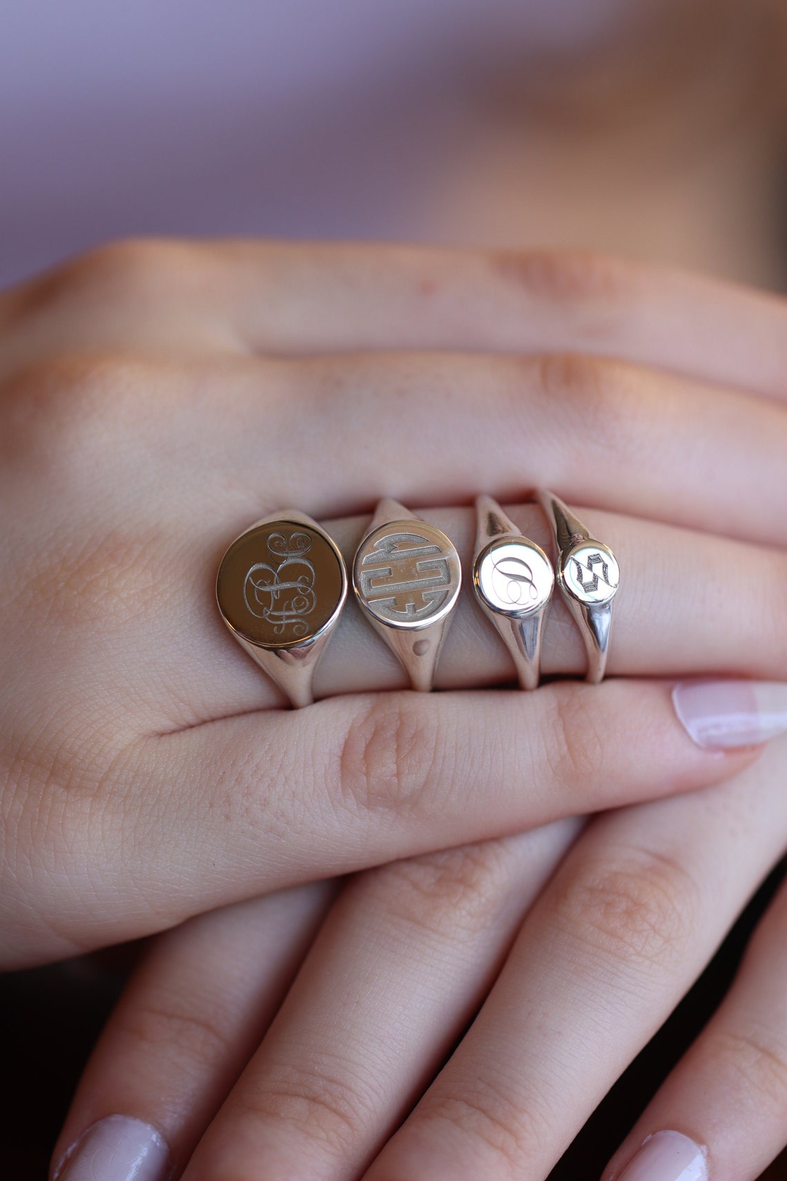 14k & 18k Gold Engraved Signet Ring / Handmade Signet Ring / - Etsy