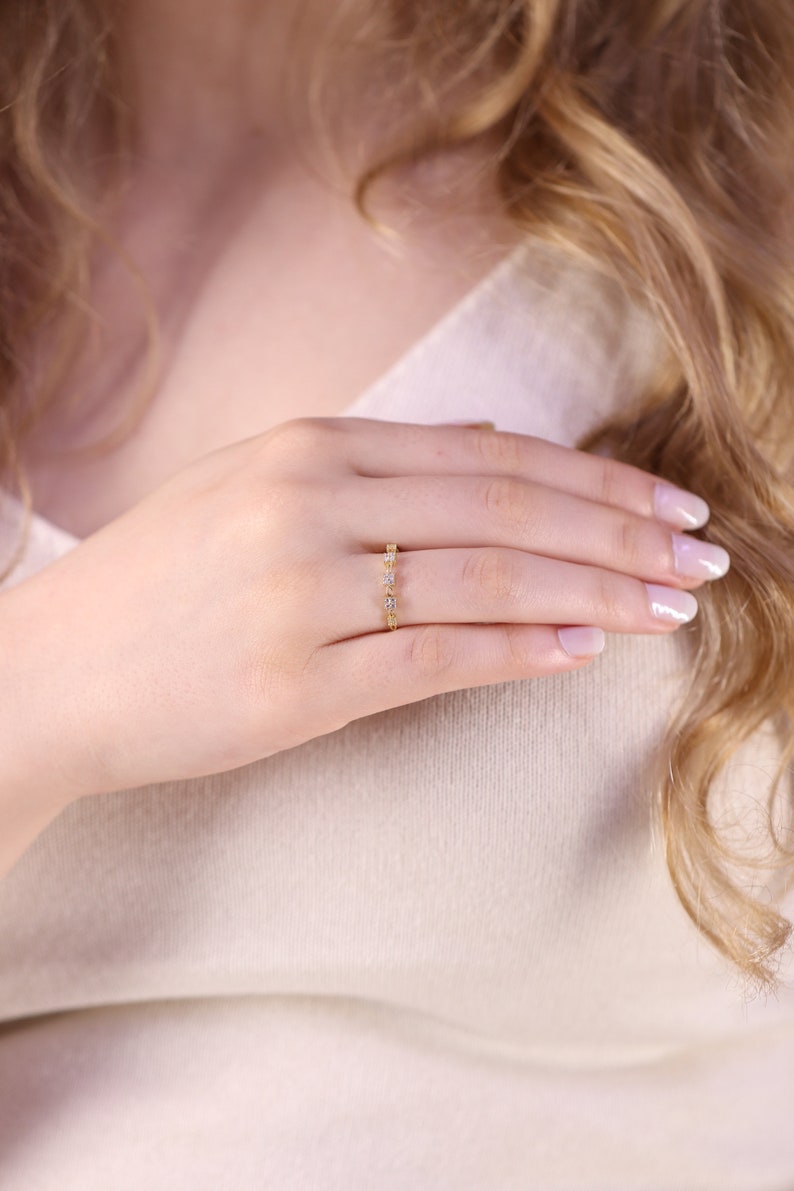Dainty Diamond Ring / Wedding Diamond Ring / 14k & 18k Gold | Etsy