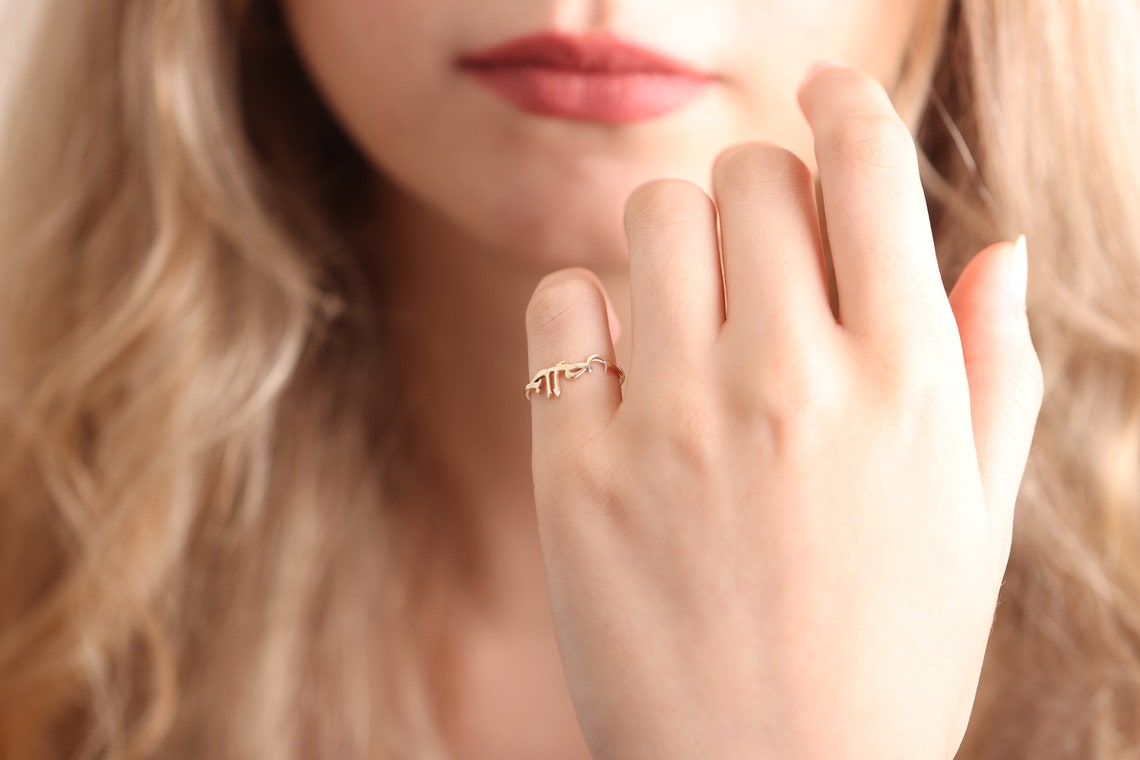 14k 18k Gold Arabic Name Ring / Handmade Gold Arabic Name Ring - Etsy