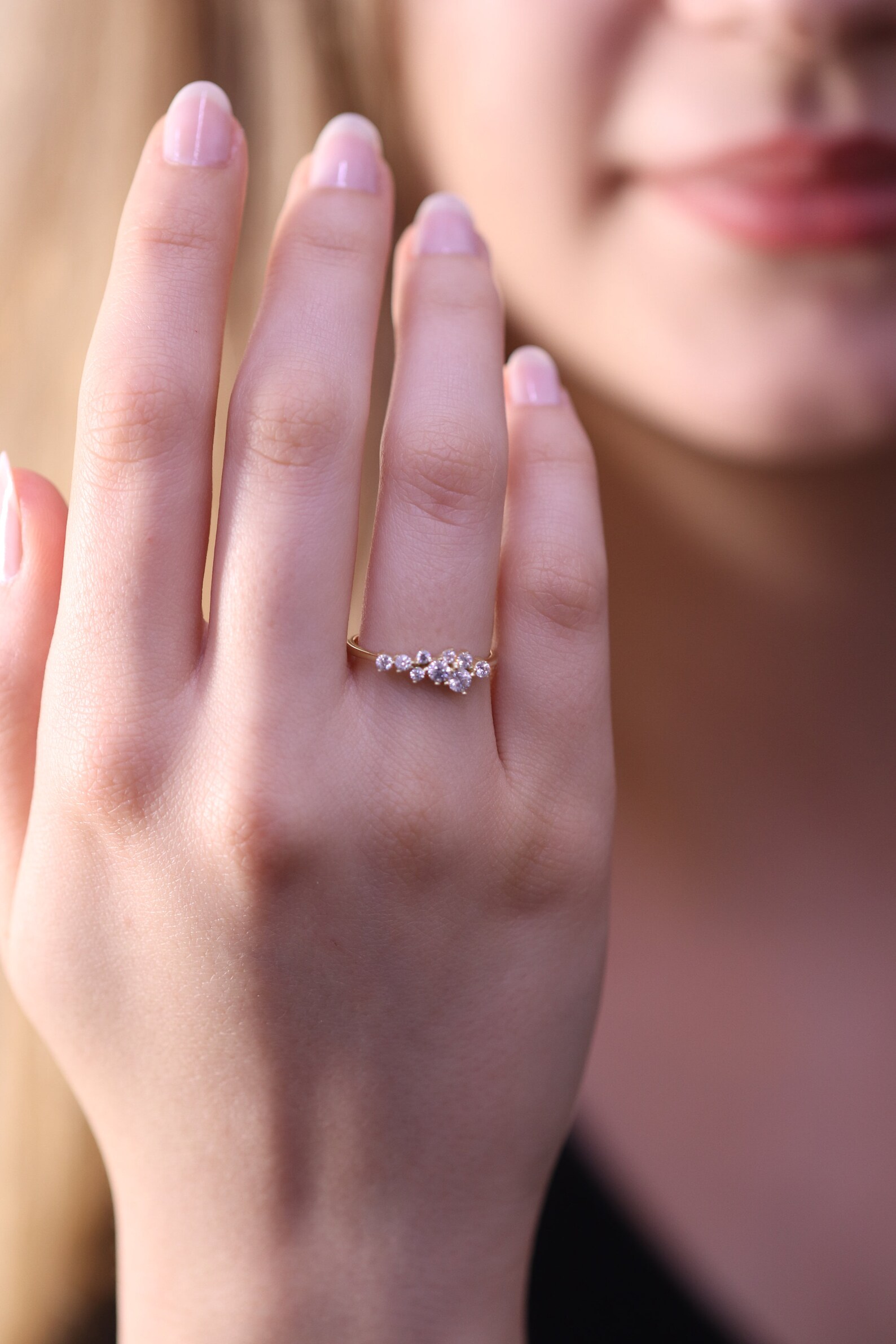 Diamond Stackable Ring / Diamond Wedding Band / 14k & 18k Gold - Etsy