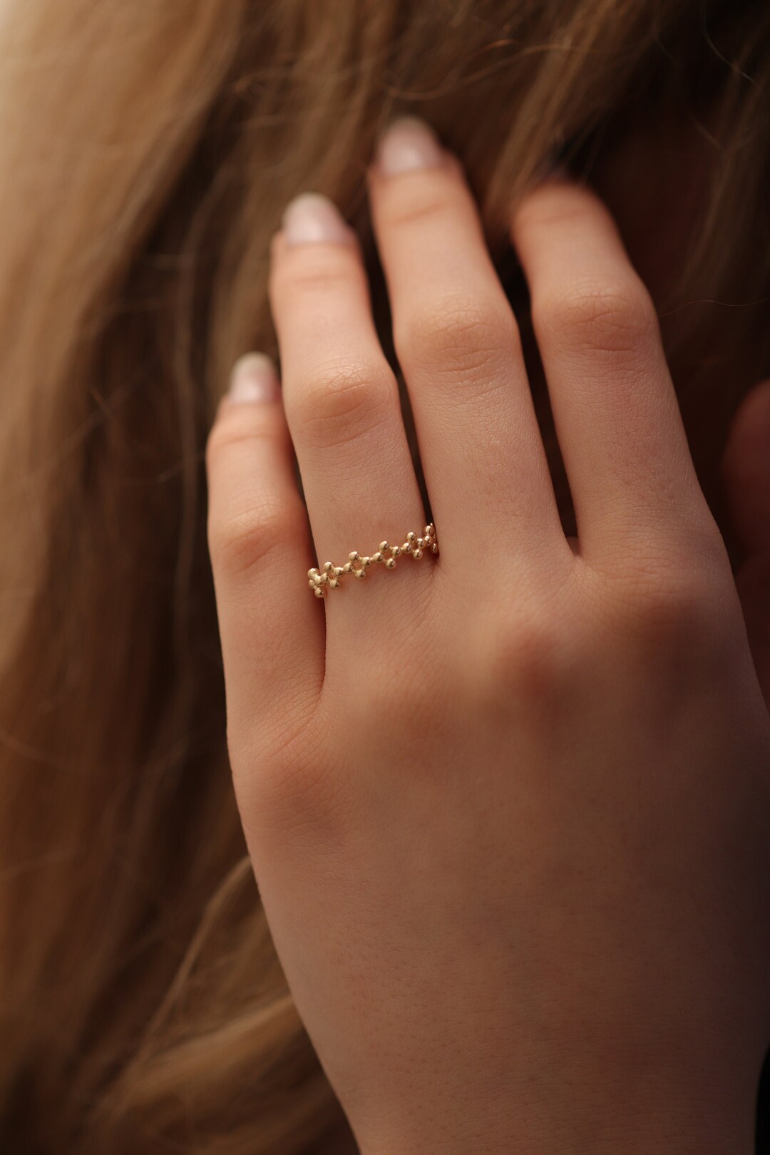 14k 18k Gold Beads Ring / Handmade Beads Ring / Minimalist Ring ...