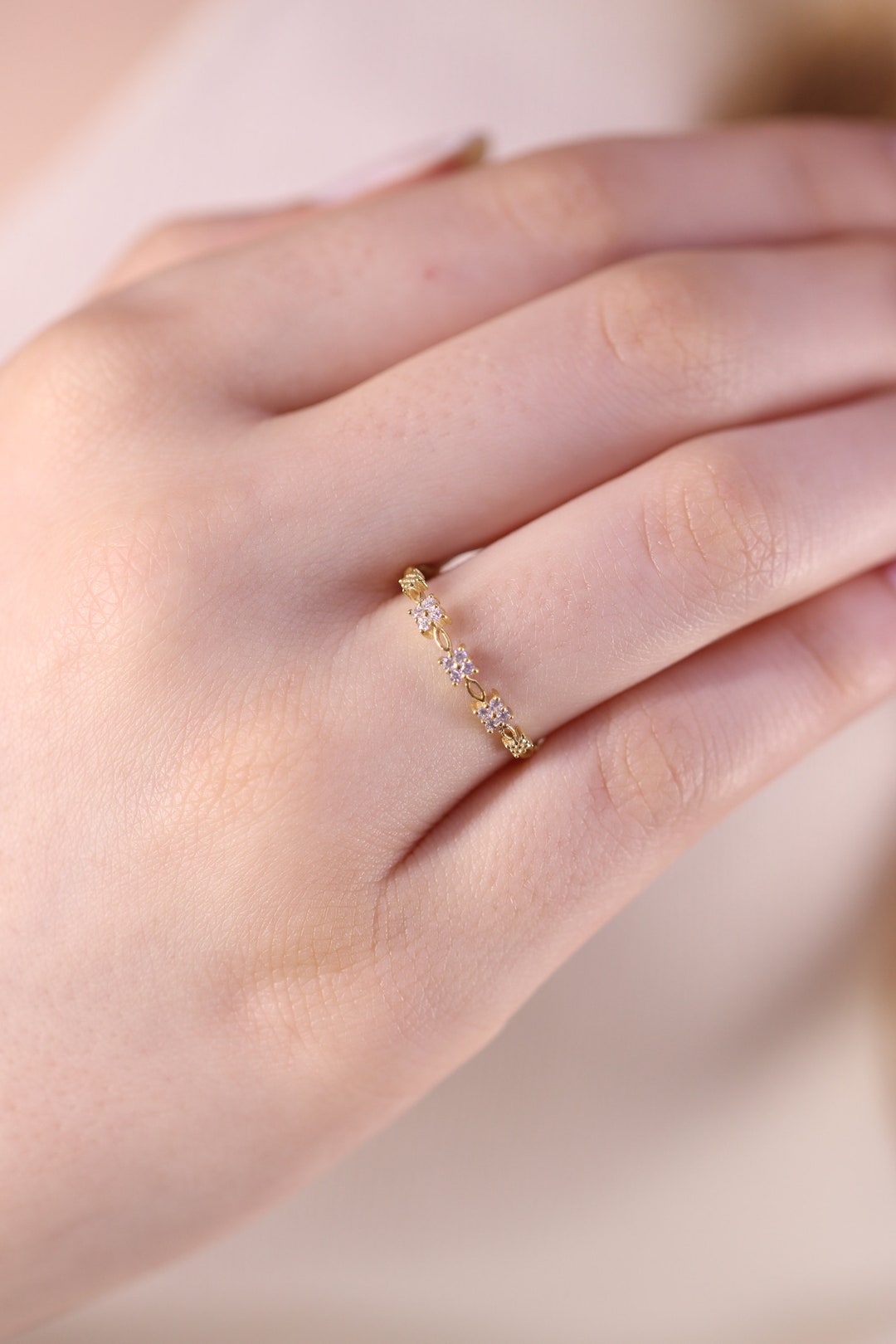 Dainty Diamond Ring / Wedding Diamond Ring / 14k & 18k Gold Minimalist ...
