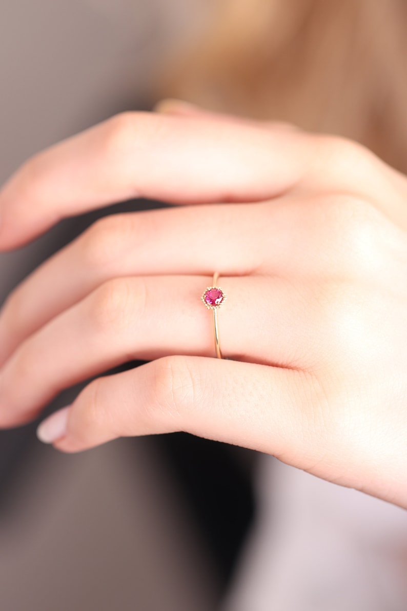 14k & 18k Natural Ruby Ring / Genuine Ruby Ring Available in | Etsy