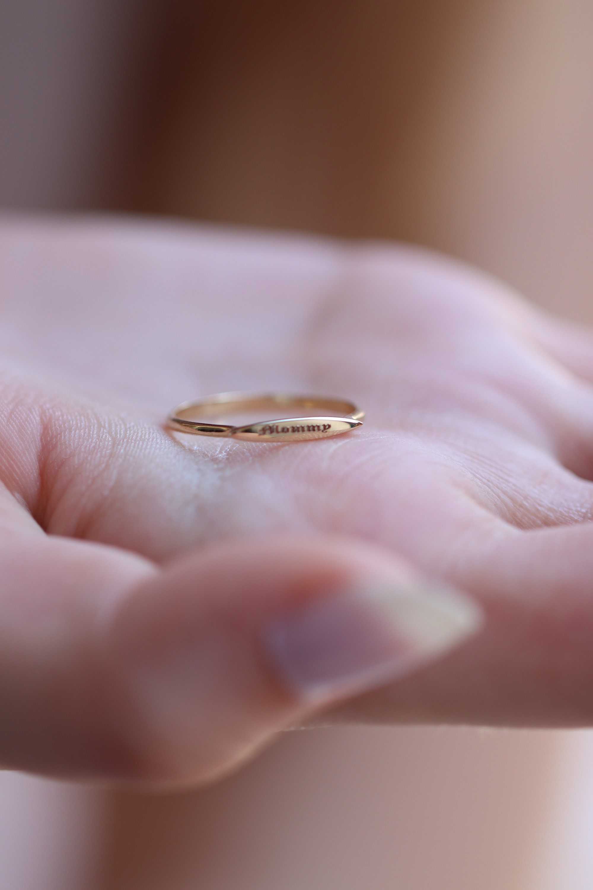14k & 18k Gold Signet Ring / Gold Flat Signet Ring / Handmade | Etsy
