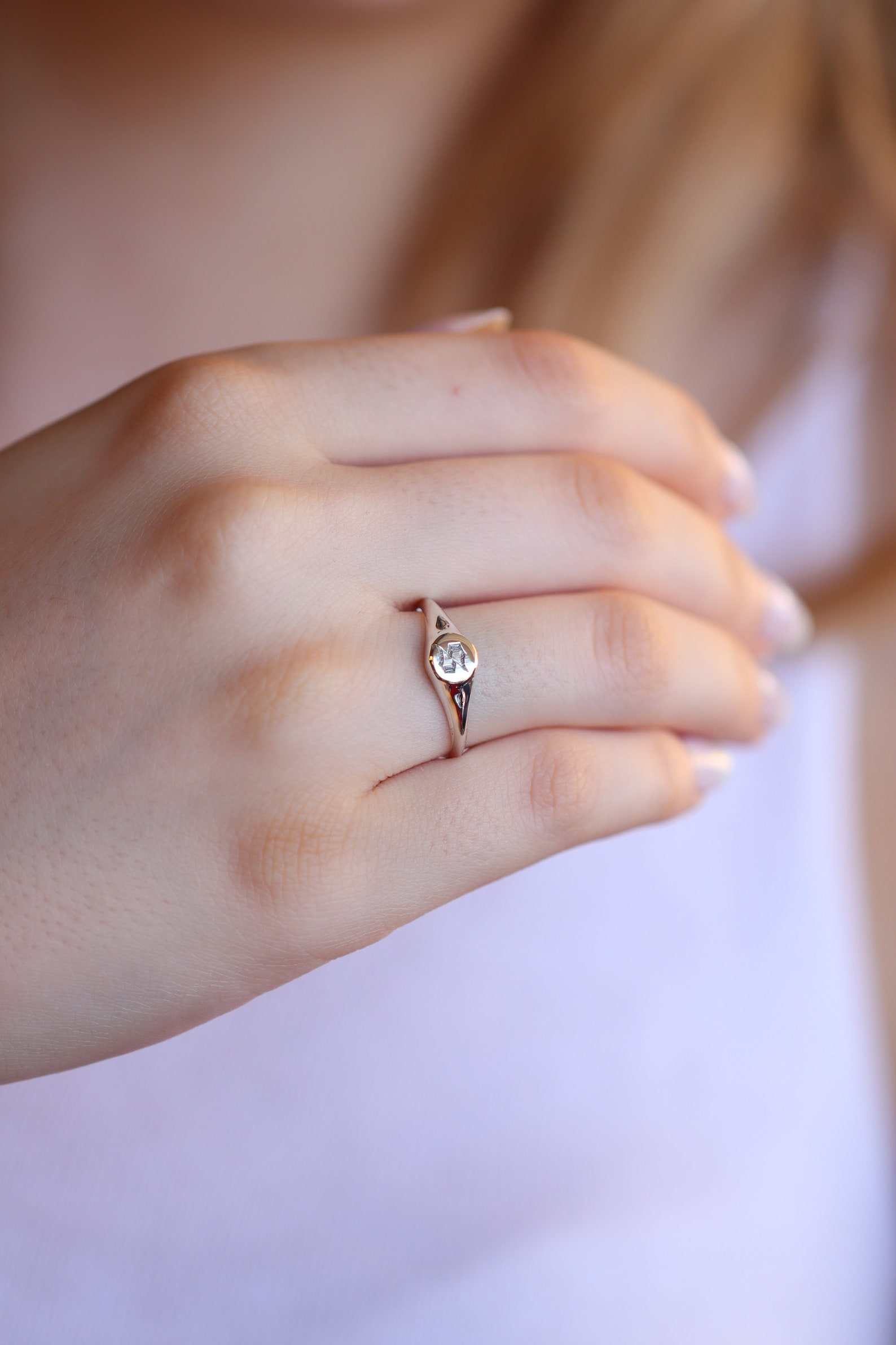 14k & 18k Gold Engraved Signet Ring / Handmade Signet Ring / Gold ...