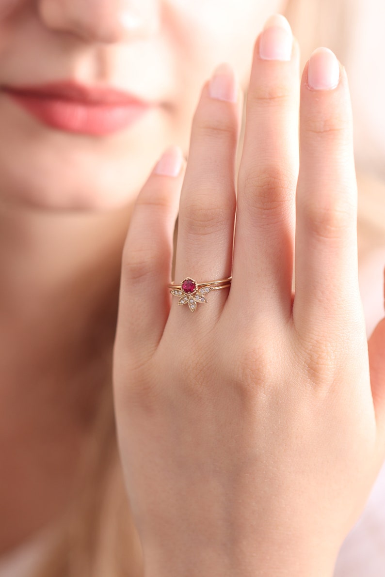 14k & 18k Natural Ruby Ring / Genuine Ruby Ring Available in | Etsy