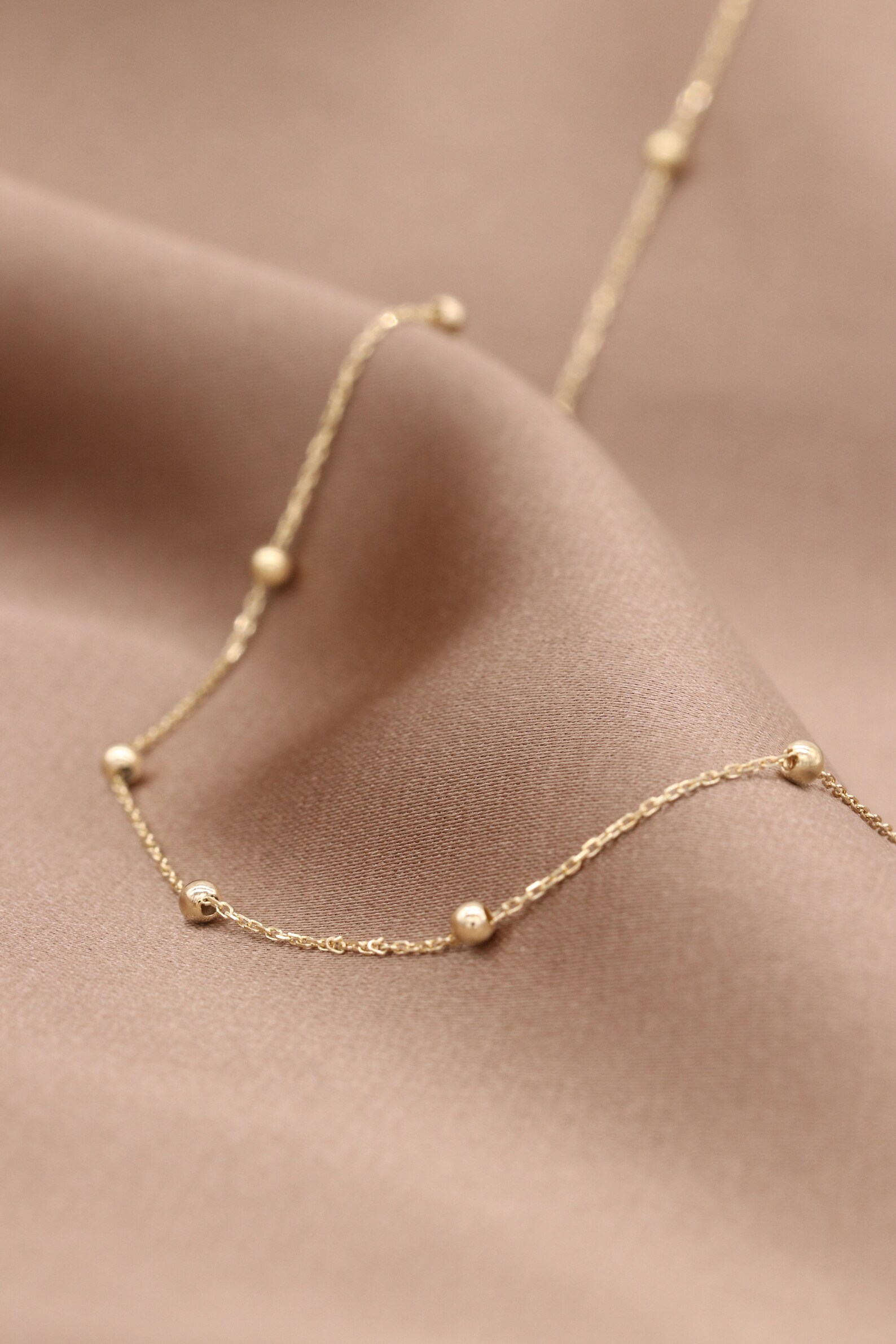 14k 18k Gold Beads Necklace / Handmade Beads Necklace / Gold Beads ...