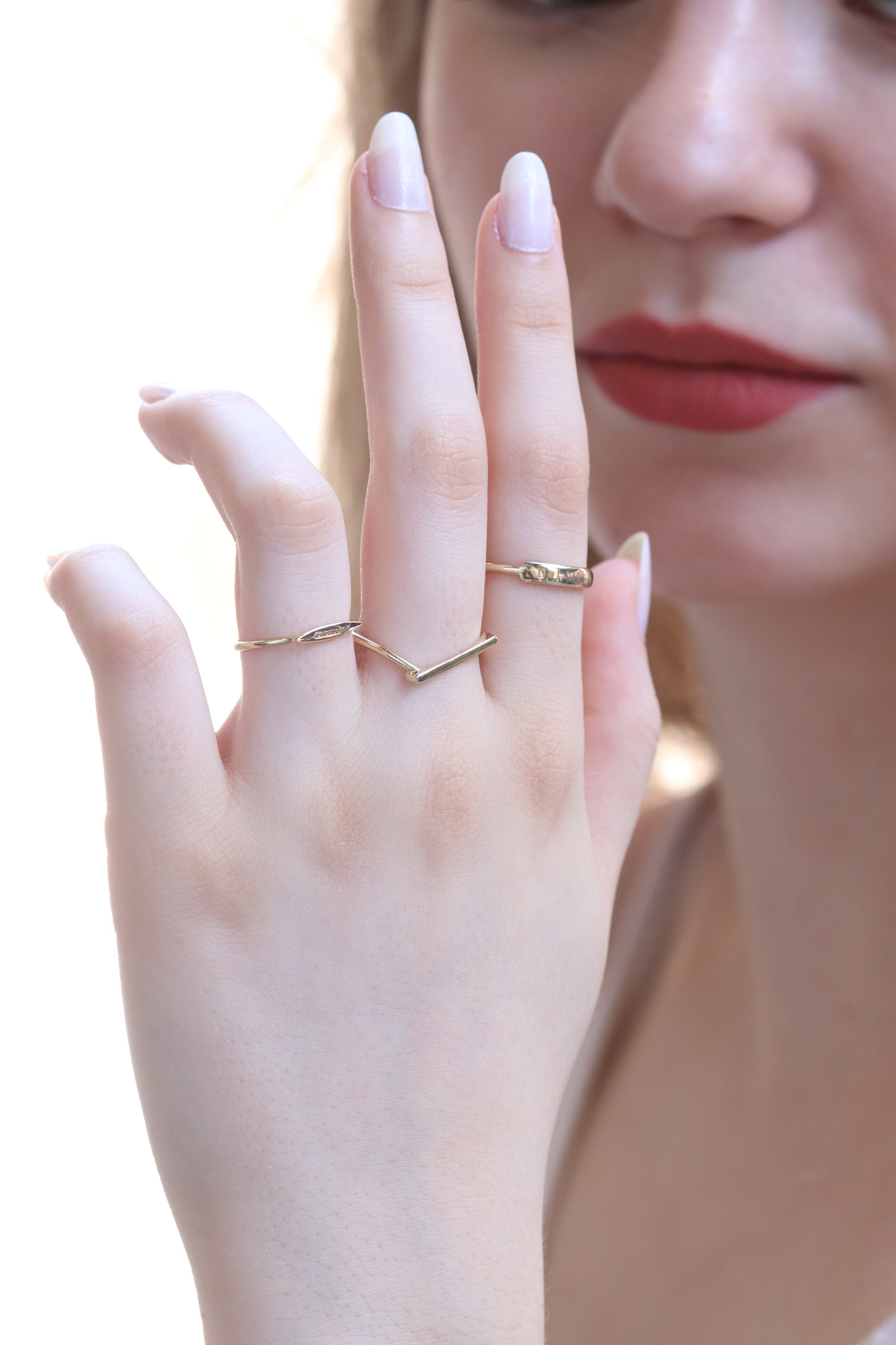 14k & 18k Gold Signet Ring / Gold Flat Signet Ring / Handmade | Etsy