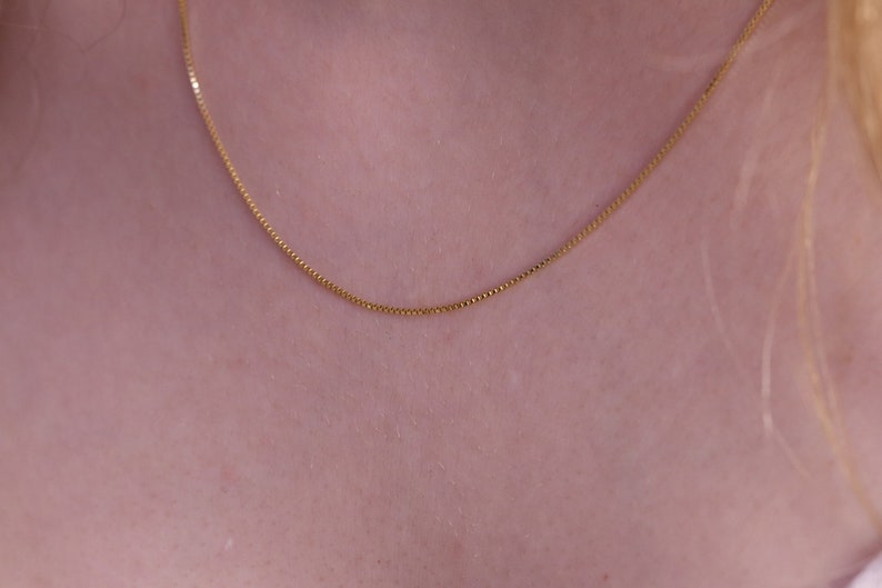 14k Gold Box Chain / Handmade Box Necklace / Only Box Chain | Etsy