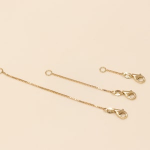 14k Solid Gold Box Link Necklace or Bracelet Extender in Lobster Claw ...