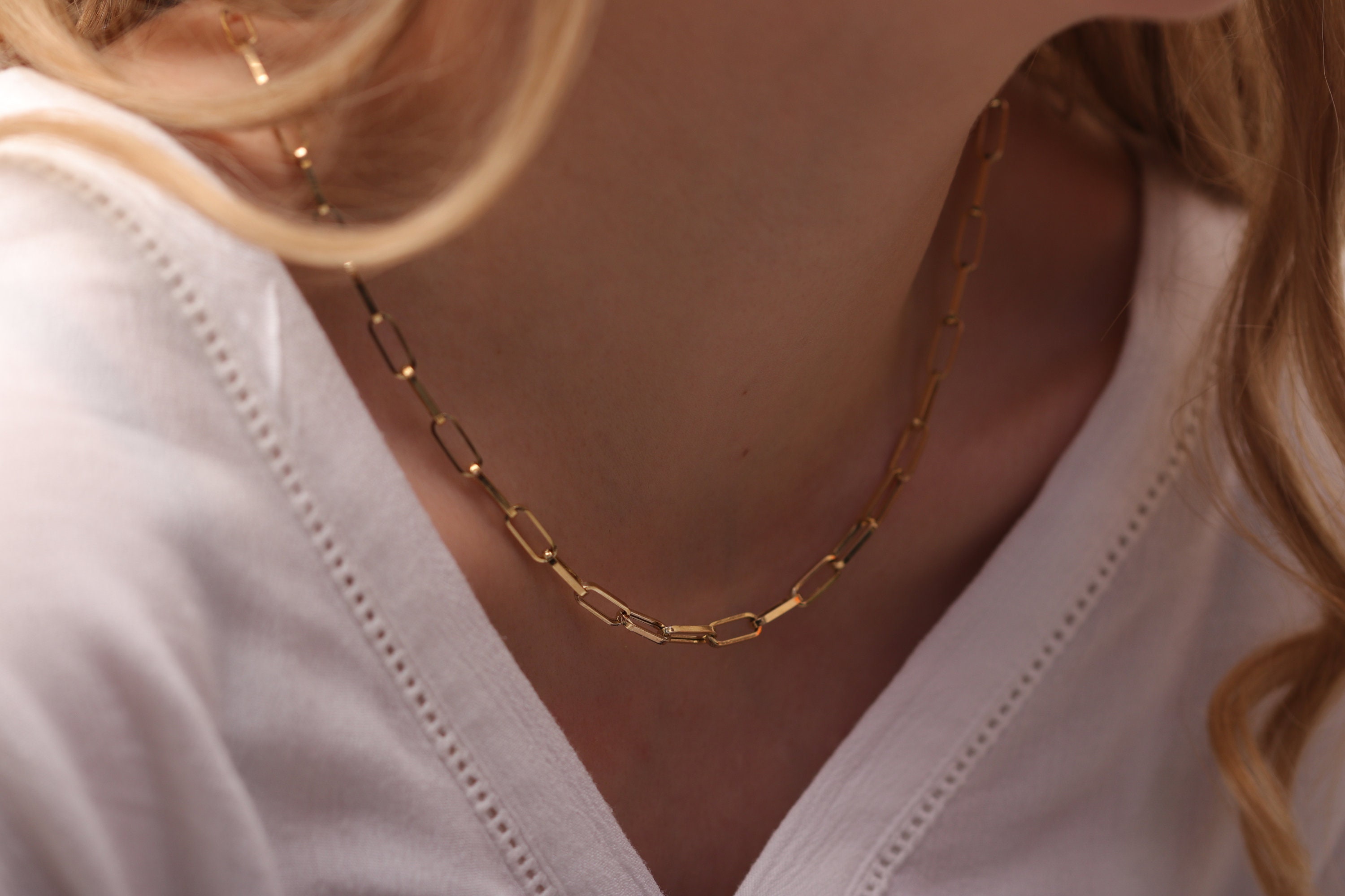 Gold Paper Clip A1 Necklace / 14k Handmade Gold Paper Clip | Etsy