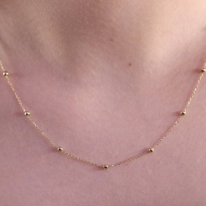 14k 18k Gold Beads Necklace / Handmade Beads Necklace / Gold Beads ...
