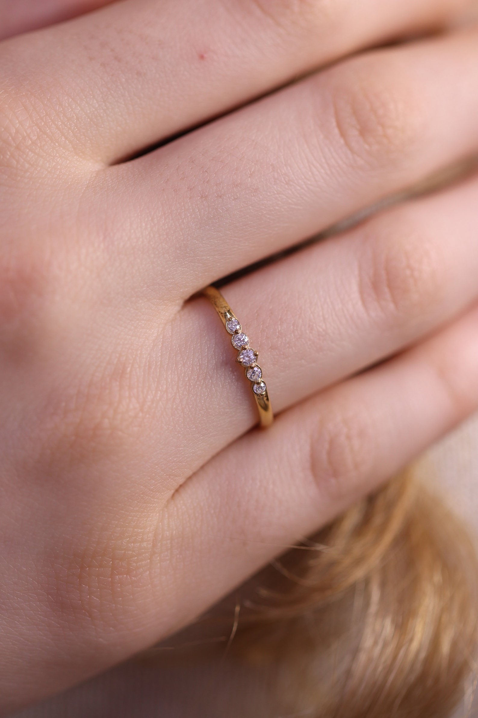 Dainty Wedding Diamond Ring / Engagement Diamond Ring / 14k & | Etsy