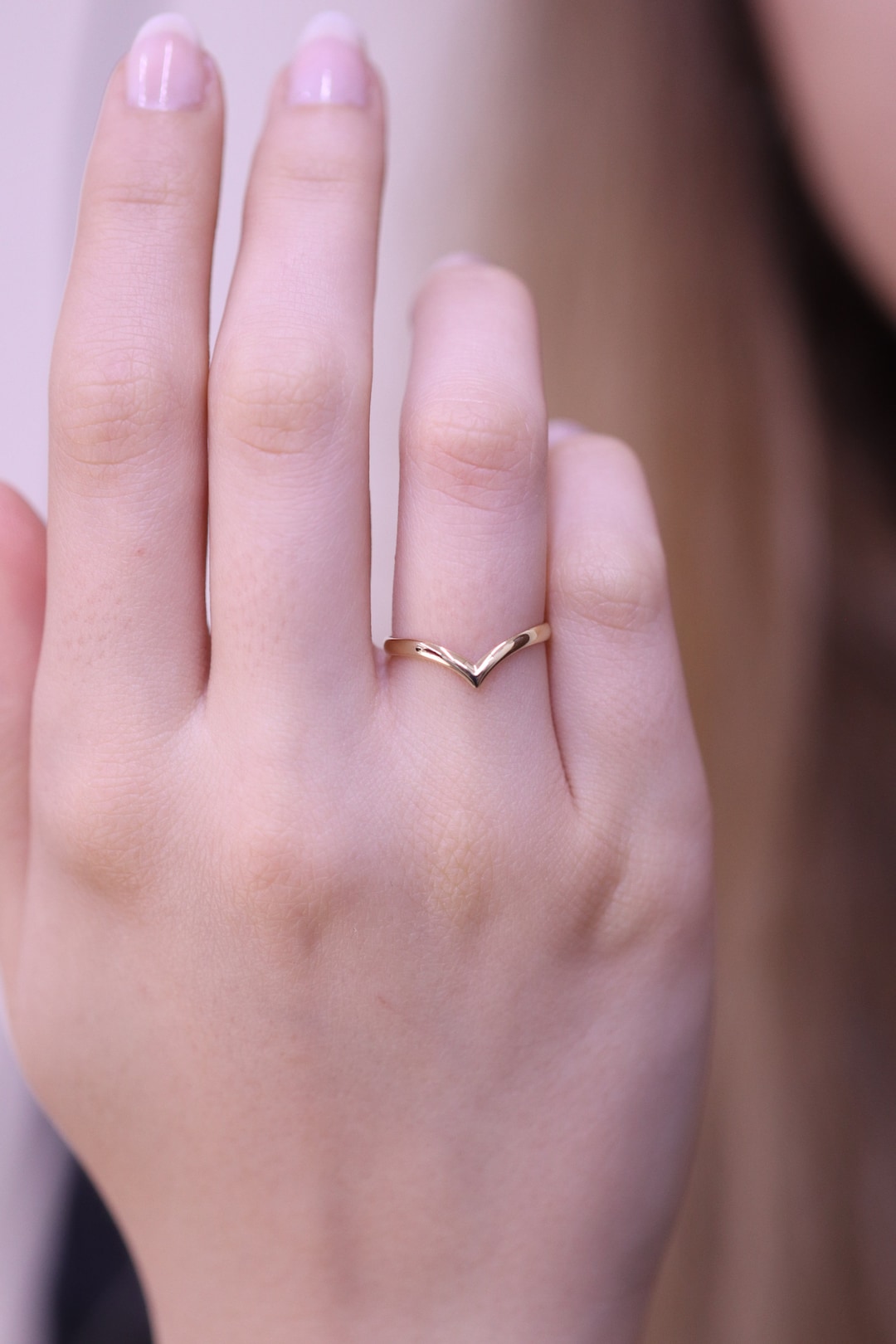 14k & 18k Gold Chevron Ring / Handmade Gold Flat Chevron Ring ...
