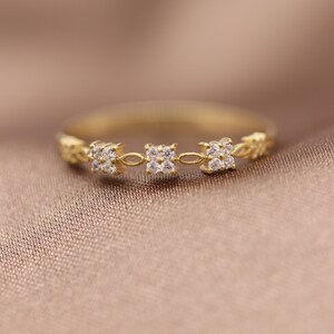 Dainty Diamond Ring / Wedding Diamond Ring / 14k & 18k Gold Minimalist ...