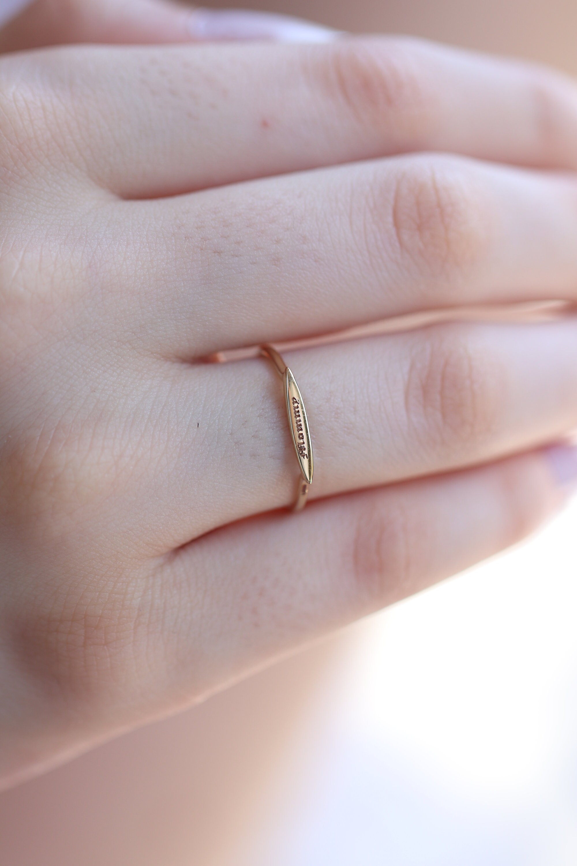 14k & 18k Gold Signet Ring / Gold Flat Signet Ring / Handmade | Etsy