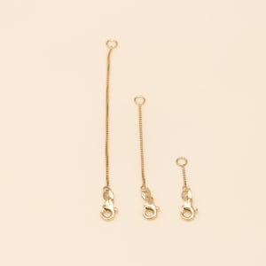 14k Solid Gold Box Link Necklace or Bracelet Extender in Lobster Claw ...