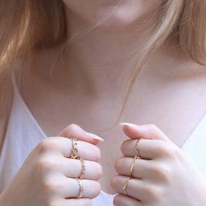 14k & 18k Solid Thick Gold Chain Ring / Handmade Solid Chain Ring ...