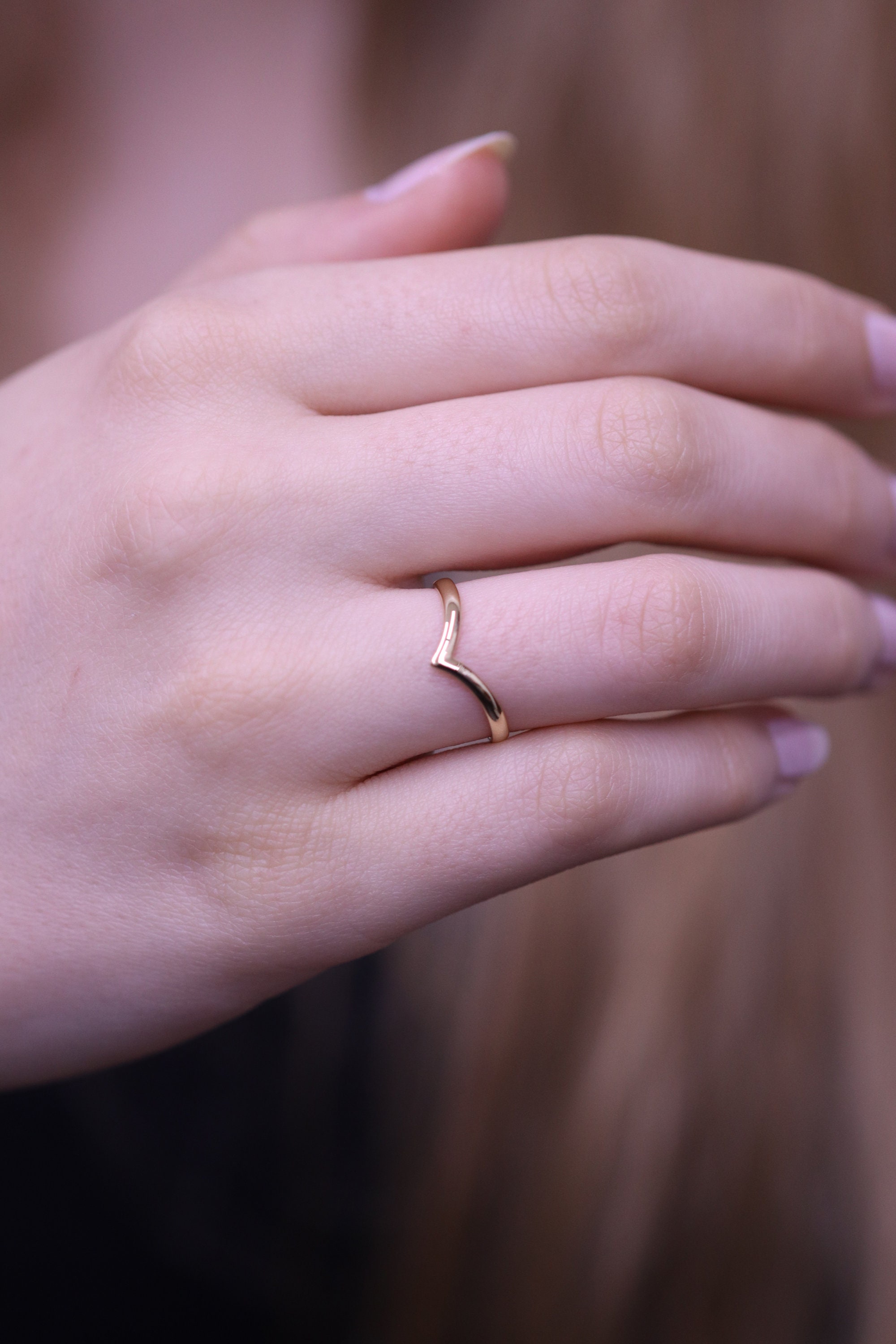 14k & 18k Gold Chevron Ring / Handmade Gold Flat Chevron Ring - Etsy