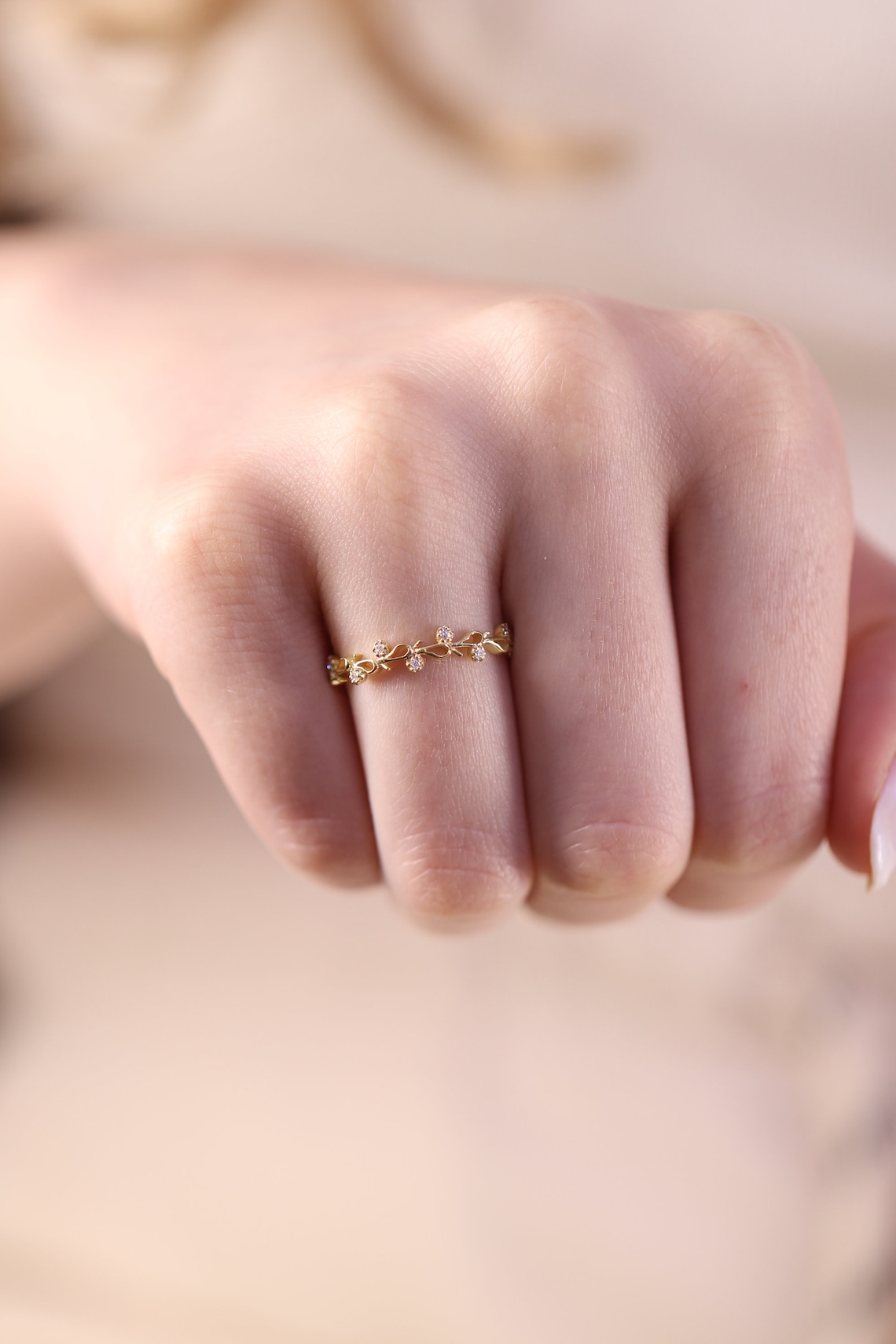 Diamond Ivy Band / Ivy Leaf Diamond Ring / 14k & 18k Gold | Etsy