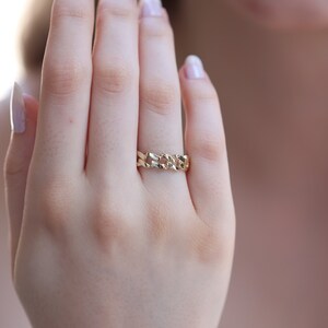 14k & 18k Solid Thick Gold Chain Ring / Handmade Solid Chain Ring ...