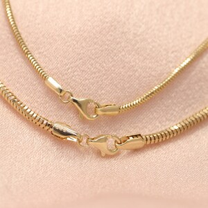 14k Gold Snake Necklace / Handmade Gold Snake Necklace / Layered Round ...