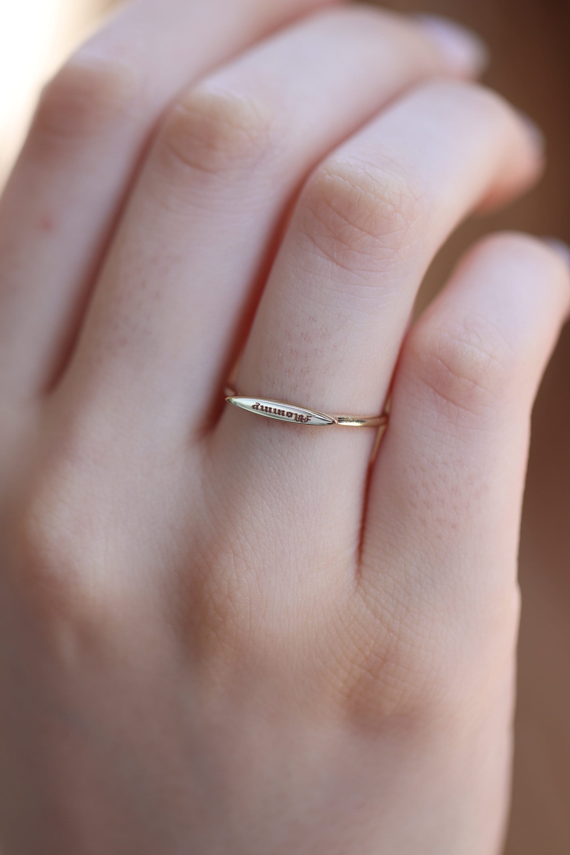 14k & 18k Gold Signet Ring / Gold Flat Signet Ring / Handmade | Etsy