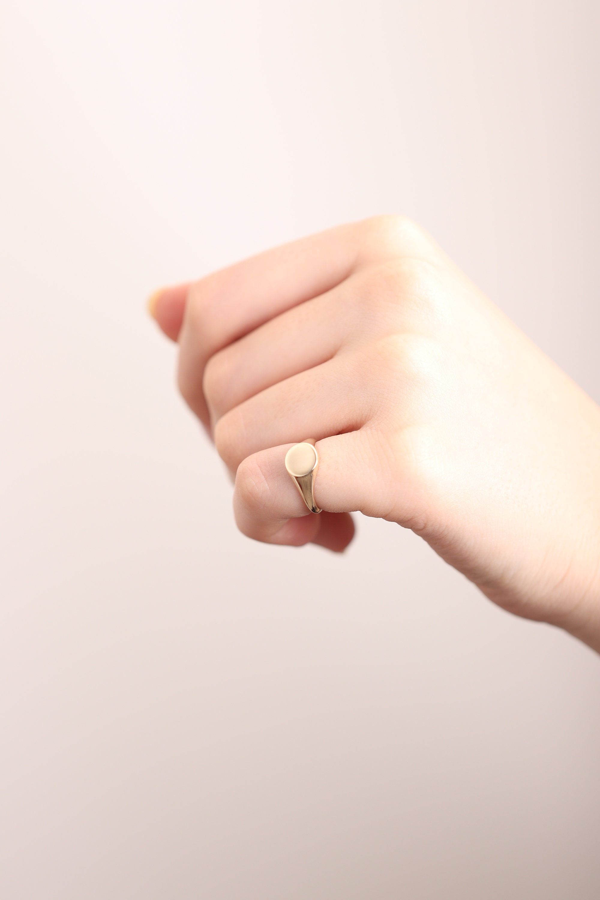 8k 14k 18k Full Solid Gold Engraved Signet Ring / Handmade | Etsy